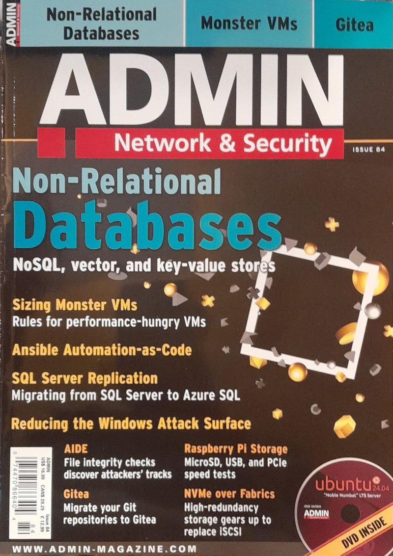 Buy Issue 62 of ADMIN Network & Security Magazine from MagazineCafeStore, NYC, USA