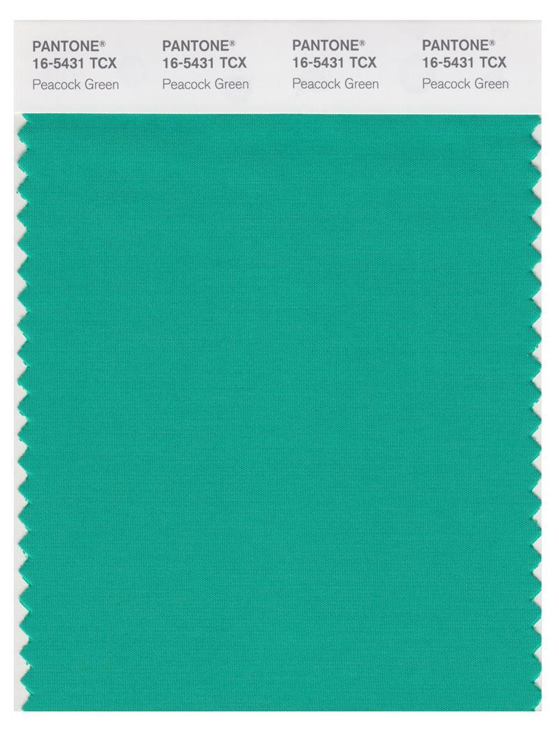 Pantone Smart 16-5431 TCX Color Swatch Card | Peacock Green | Magazine ...