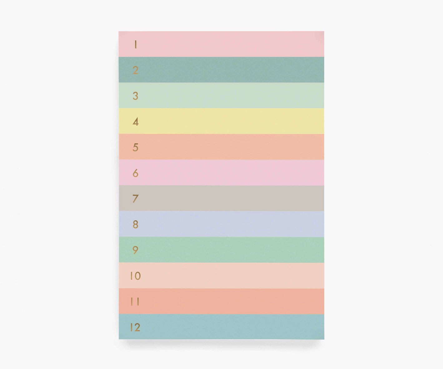 Numbered Color Block Memo Notepad